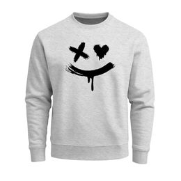 Neverless Sweatshirt 'Creepy Smile' male Grey size 3 XL