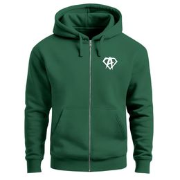 Neverless Zip-Up Hoodie 'Anarchy Gym' male Green size XS