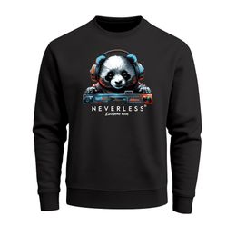 Neverless Sweatshirt 'Panda DJ' male Black size S