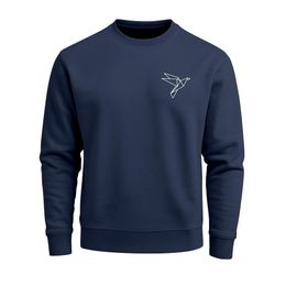 Neverless Sweatshirt 'Origami Vogel' male Blue size XXL