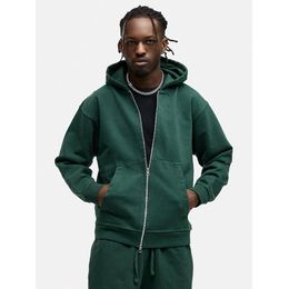 Daily Cotton Zip-Up Hoodie 'DCBEND' male Green size S
