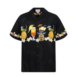 Pacific Legend Hemd 'Cocktail Ananas' Herren Gr&ouml;&szlig;e 4XL schwarz