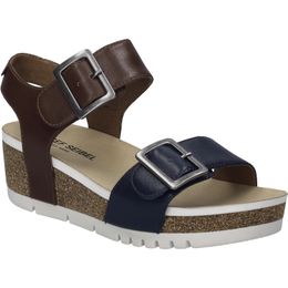 Josef Seibel Damen Sandale "Quinn 02, ocean-camel", Gr. 40, blau, Obermaterial: 100% Rindsleder Leather cow., Schuhe
