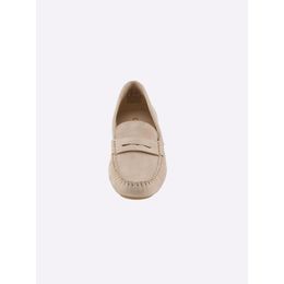 Caprice Damen Slipper, Gr. 38, beige, Veloursleder, Schuhe