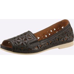 Gemini Damen Sandalette, Gr. 39, schwarz, Glattleder, Schuhe