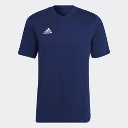 Herren Trainingsshirt "ENT22 TEE", blau, Gr. M, adidas Performance, Obermaterial: 100% Baumwolle, Shirts, mit V-Ausschnitt, Kurzarmdesign, aus