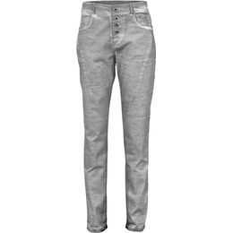 Damen Boyfriend-Hose, grau, Gr. 40, Rick Cardona BY HEINE, unifarben, 97% Baumwolle, 3% Elasthan, R&uuml;ckseite:95% Baumwolle, 5% Elasthan, Hosen
