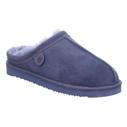 Rohde Damen Pantoffel, Gr. 37blau, Veloursleder, unifarben, Basic, Schuhe, Hausschuh, Wohlf&uuml;hlschuh, Homeslipper mit Warmfutter