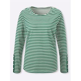 Classic Basics Damen T-Shirt "Streifenshirt", gr&uuml;n, Gr. 56, gemustert, gestreift, mehrfarbig, 100% Baumwolle, Shirts