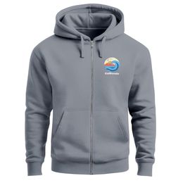 Neverless Zip-Up Hoodie 'California Beach' male Grey size 5XL