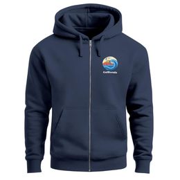 Neverless Zip-Up Hoodie 'California Beach' male Blue size L