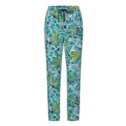 GOLDNER Damen Stoffhose "Kurzgr&ouml;&szlig;e Florale Schlupfhose SARA gr&uuml;n", gr&uuml;n, Gr. 25, Obermaterial: 100% Viskose CV., Hosen
