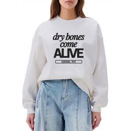 Gorhey Sweatshirt 'Women's Casual Printed Sweatshirts, Long Sleeve Loose Pullover Top' female White size XL