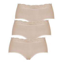 Nina von C. Damen H&uuml;ftslip "3er Pack Damen H&uuml;ftslip Slipboutique", Gr. 40, beige, Stoff, Obermaterial: 93% Baumwolle CO. 7% Elasthan EL., Unterhosen
