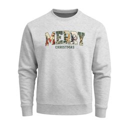 Neverless Sweatshirt 'Merry Christmas' male Grey size XL