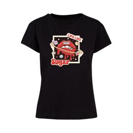 F4NT4STIC T-Shirt 'Lips like sugar retro fashion Valentinstag' Damen Gr&ouml;&szlig;e XXL rot / schwarz / wei&szlig;