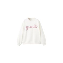 Mango Kids Sweatshirt M&auml;dchen Gr&ouml;&szlig;e 122/128 wei&szlig;meliert