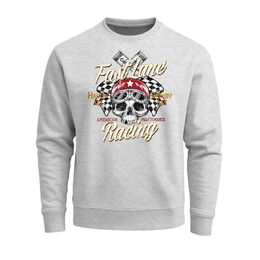Neverless Sweatshirt 'Racing Skull' male Grey size XXL