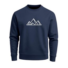 Neverless Sweatshirt 'Berg Polygon' male Blue size XS