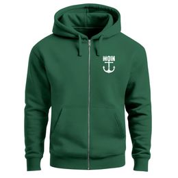 Neverless Zip-Up Hoodie 'Moin Anker' male Green size 4XL