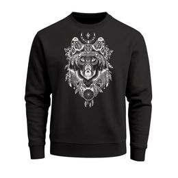 Neverless Sweatshirt 'Boho Wolf' male Black size 5XL
