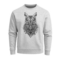 Neverless Sweatshirt 'Boho Owl' male Grey size S