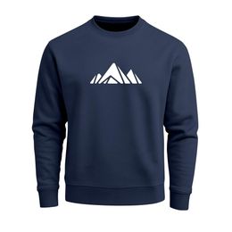Neverless Sweatshirt 'Berg Polygon' male Blue size M