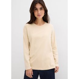 bonprix Umstands- und Stillshirts aus Bio-Baumwolle (2er Pack), beige, Gr.52/54 (XXL), Langarm-Shirts mit Stillfunktion f&uuml;r die Schwangerschaft und danach, aus 100% Baumwolle