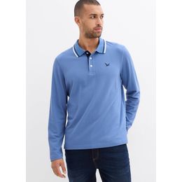 bonprix Poloshirt aus reiner Bio-Baumwolle (2er Pack), blau, Gr.48/50 (M), Angesagte Poloshirts im 2er Pack mit einer kleinen Stickerei auf der Brust, aus 100% Baumwolle