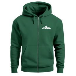 Neverless Zip-Up Hoodie 'Berg Polygon' male Green size S