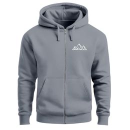 Neverless Zip-Up Hoodie 'Berg Polygon' male Grey size M