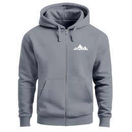 Neverless Zip-Up Hoodie 'Berg Polygon' male Grey size M