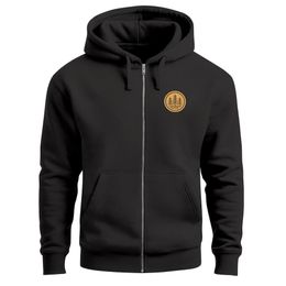 Neverless Sweatjacke 'B&auml;ume Badge' Herren Gr&ouml;&szlig;e XXL schwarz