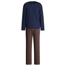 Calida Long Pajamas male Blue, Brown size S