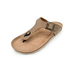 THIES Zehentrenner 'THIES 1856 Eco Bio Thong Sandal' Damen Gr&ouml;&szlig;e 48 dunkelbeige