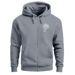 Neverless Sweatjacke 'Palm Lineart' Herren Gr&ouml;&szlig;e XXL grau