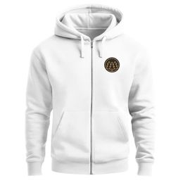 Neverless Zip-Up Hoodie 'B&auml;ume Badge' male White size XL