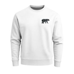 Neverless Sweatshirt 'B&auml;r Lineart Polygon' male White size L