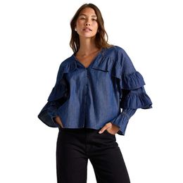 Lindex Bluse 'Dino' Damen Gr&ouml;&szlig;e S blue denim