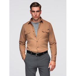 Ombre Button Up Shirt 'OM-SHCS-0146' male Brown size XXL
