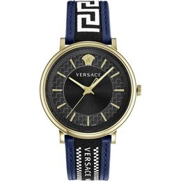 Versace Uhr 'V-Circle' Herren Gr&ouml;&szlig;e One Size enzian / gold / schwarz / wei&szlig;
