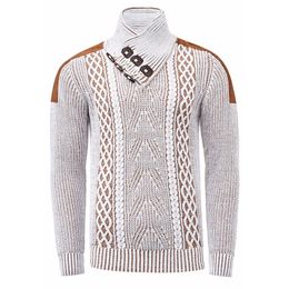 Rusty Neal Pullover Herren Gr&ouml;&szlig;e L braun / wei&szlig;
