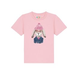 watabout.kids T-Shirt 'Hase' M&auml;dchen Gr&ouml;&szlig;e 110/116 blau / grau / rosa / wei&szlig;