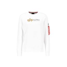 Alpha Industries Sweatshirt 'Alpha Label' Herren Gr&ouml;&szlig;e M wei&szlig;