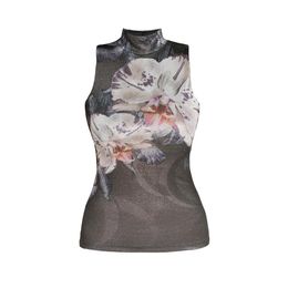 Jioro Top 'HIGH-NECK LUREX SLEEVELESS TOP - ORCHID ICE' female Grey size 2XL