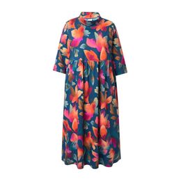 Ulla Popken Kleid Damen Gr&ouml;&szlig;e 46/48 marine / orange / pink Winterkleid