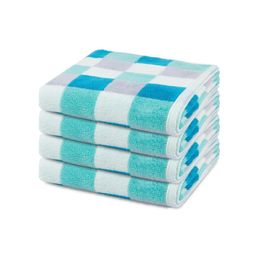 Ross Handtuch 'Cashmere feeling Karo' Damen Gr&ouml;&szlig;e 50 x 100 blau
