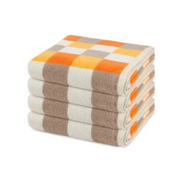 Ross Handtuch 'Cashmere feeling Karo' Damen Gr&ouml;&szlig;e 50 x 100 orange