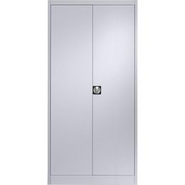 Mauser Stahlschrank mit Fl&uuml;gelt&uuml;ren, 4 Fachb&ouml;den, T 420 mm, wei&szlig;aluminium, ab 2 Stk