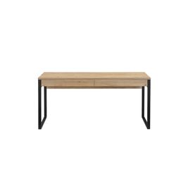 Schreibtisch OTTO HOME "Moid, Computertisch im modernen Design", schwarz (eiche natur, schwarz, schwarz, eiche natur), B:160cm H:77cm T:60cm, Tische, Schreibtisch, Breite 120/140/160 cm, mit Metallbeinen & Schublade